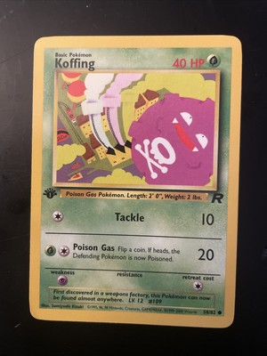 Koffing 1st Edition Pokemon Card Team Rocket 58/82 Near Mint NM | eBay