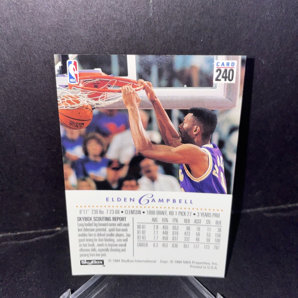 1993-94 SkyBox Premium Los Angeles Lakers Basketball Card #240 Elden ...