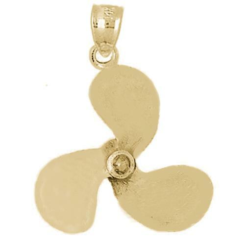 New 14k Yellow Gold Propeller Pendant | eBay