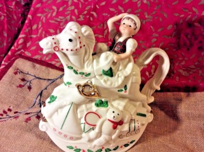 Lenox Christmas Teapot Elf Rocking Horse Never Out Of Box New Perfect ...