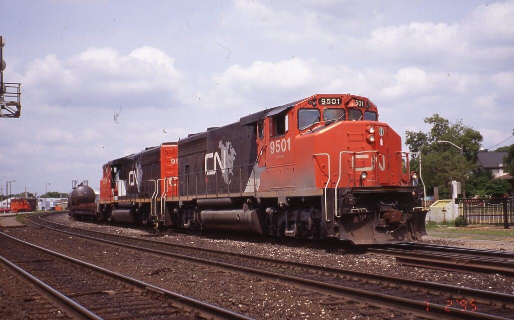 CN 9501 CANADIAN NATIONAL Railroad Train Locomotive Original 1995 Photo ...