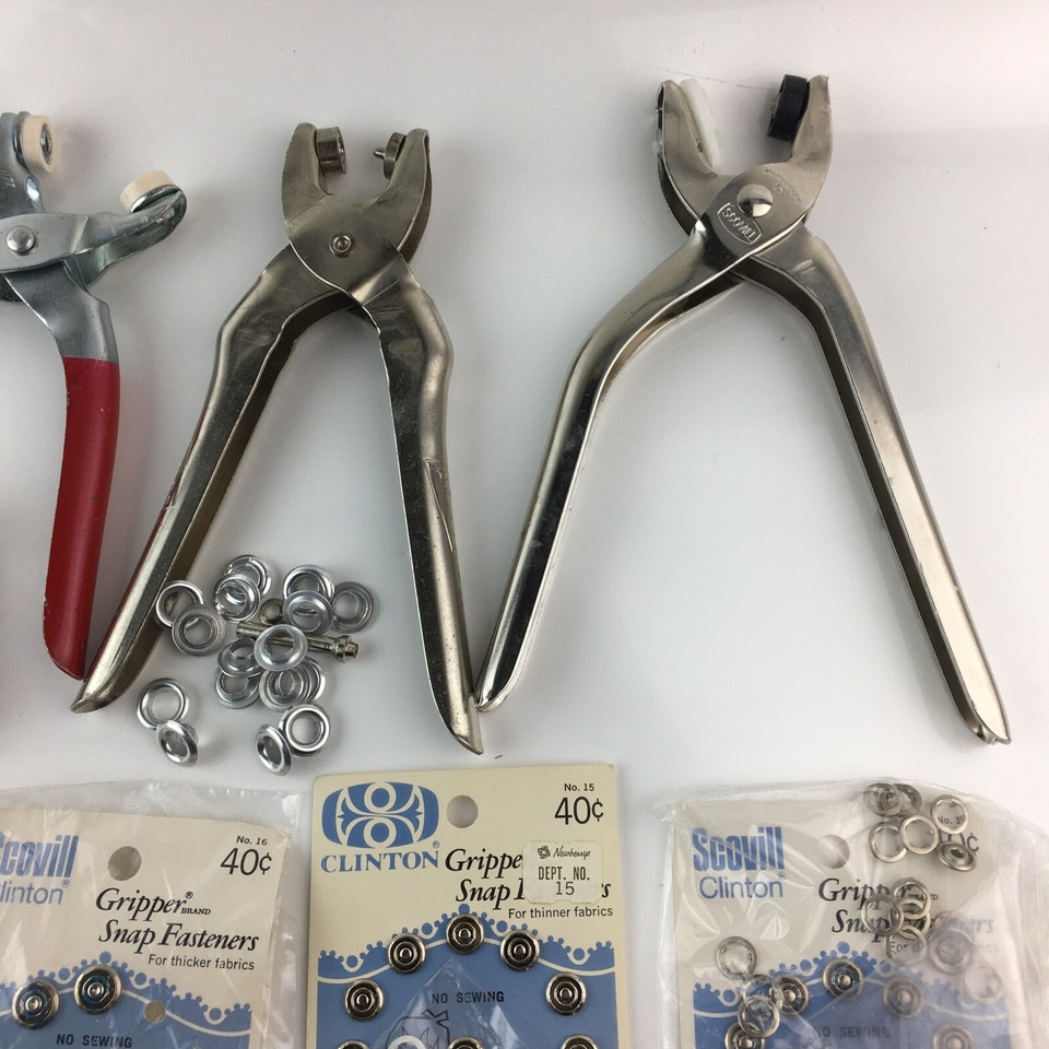 Dritz Grippers Plier Kit Scovill Snap Fasteners & Misc Accessories Lot ...