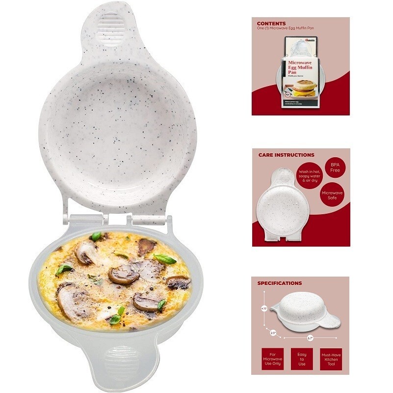 Microwave Egg Muffin Cooker Egg Sandwich Pan Mcmuffin Maker Breakfast 1 ...