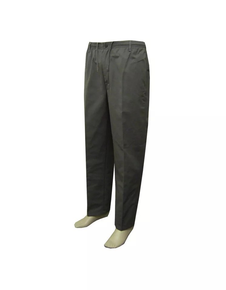 Men's Rugby Trousers Elastic Waist Pull On Smart Casual Pants Black ...