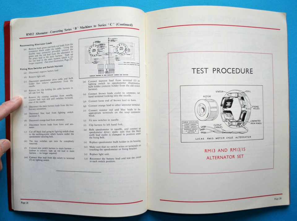 1950s-60s Lucas Electrical Service Manual Motorcycle Book BSA Triumph ...