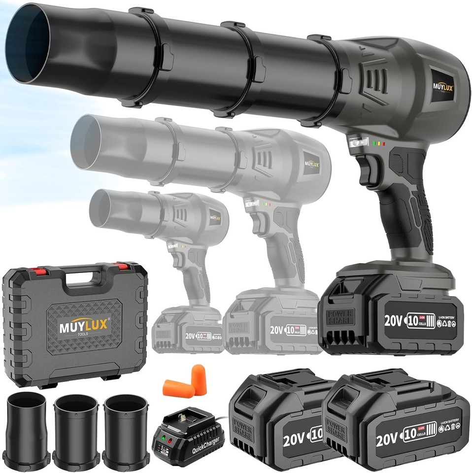 Turbo Breeze Cordless Snow Blower: 3-Section Nozzle & Powerful 200,000 ...
