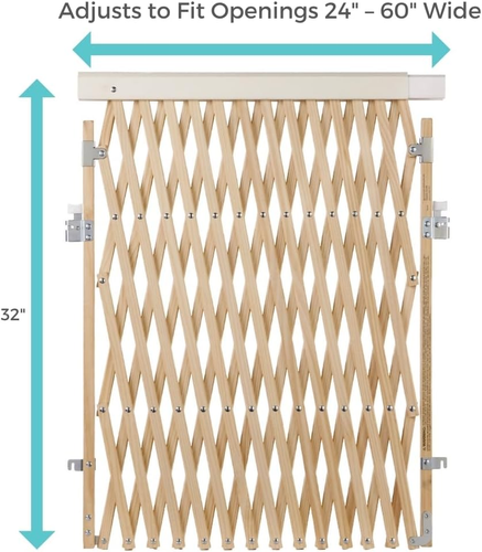 Expandable Swing Wood Gate: Extra Wide Baby Gate Fits 24" - 60" Wide ...
