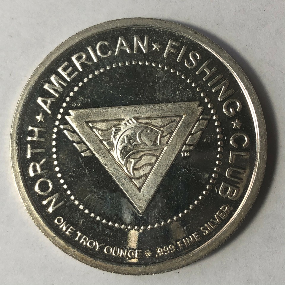 Largemouth Bass North American Fishing Club 1 Ounce .999 Silver Round # ...