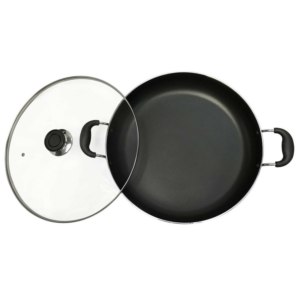 Aluminum 10" Low Pot Cookware Deep Cooking Non Stick Coating 4 Quarts ...
