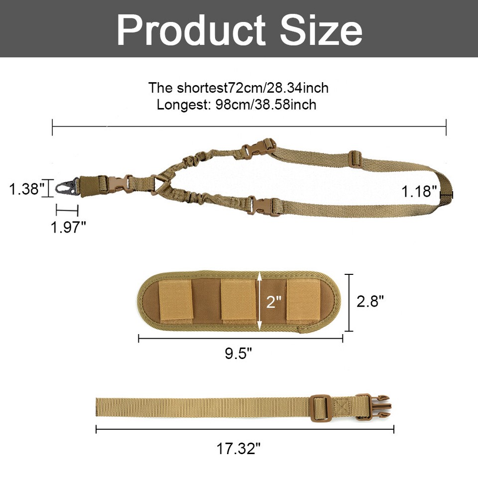 Tactical Single One Point Bungee Gun Rifle Sling Strap with HK Clip ...