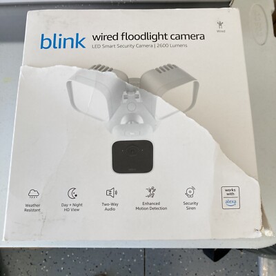 Blink - Outdoor Wired 1080p Security Camera with Floodlight - White | eBay