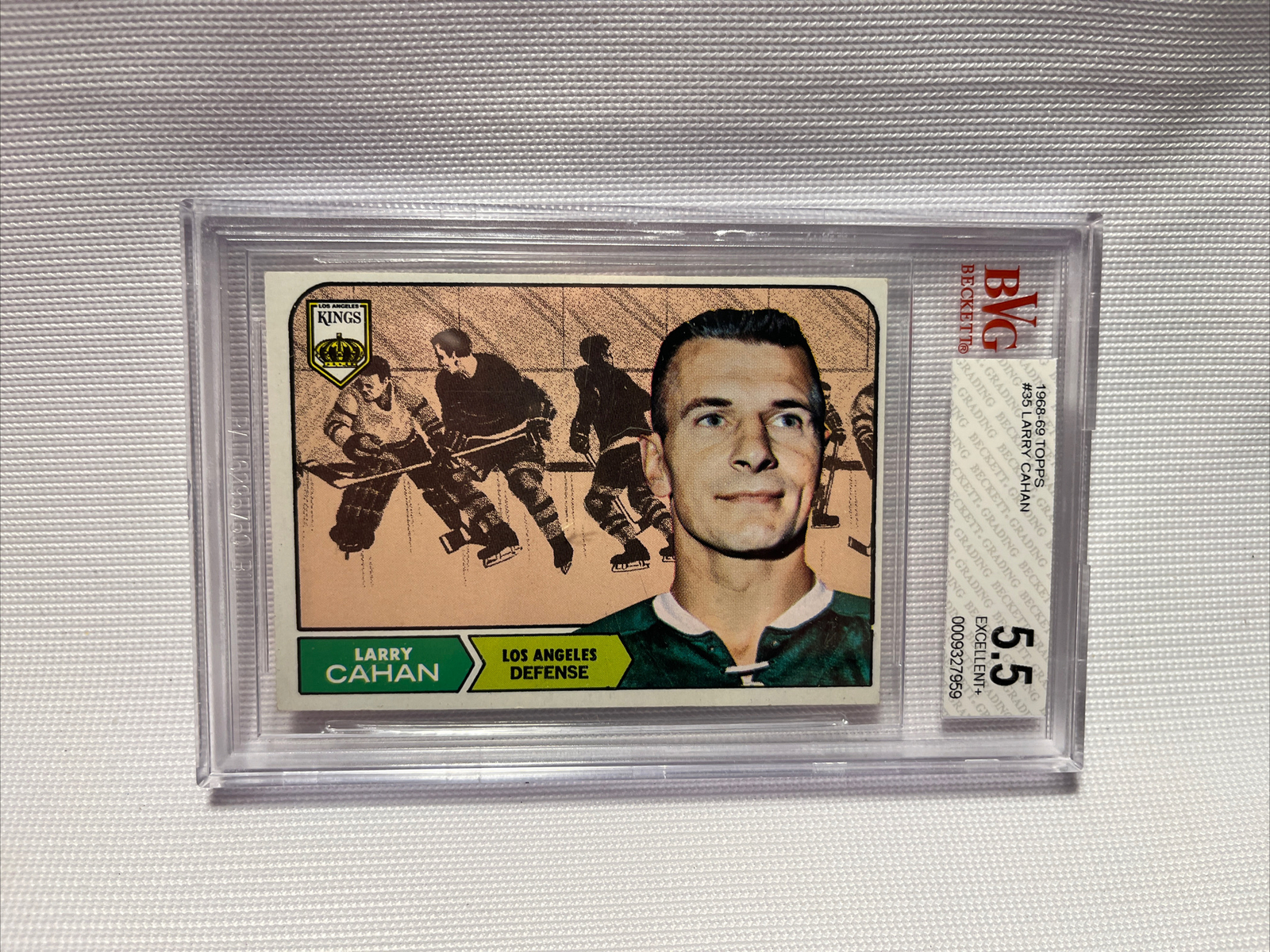 1968-69 TOPPS #35 LARRY CAHAN Defense Los Angeles Kings BGS Graded 5.5 ...