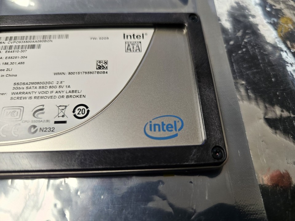 Intel 80GB SSDSA2M080G2GC 2.5" 3Gb/s SATA SSD Solid State Laptop Hard ...