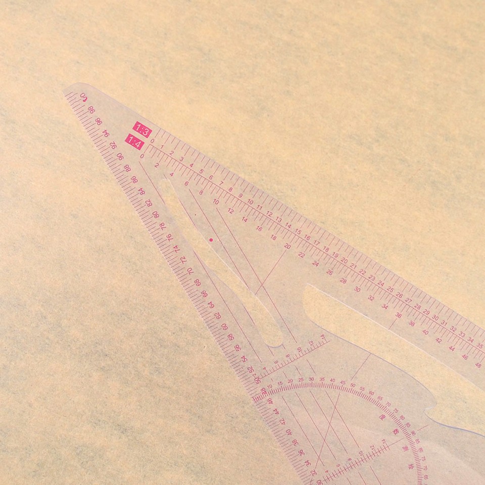 Plastic Measure Clothes Ruler 90 Degree Triangle Scale 1:3 1:4 1:5 ...