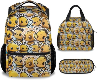 XaocNyx Bee Backpack with Lunch Box and Pencil Case Set | eBay