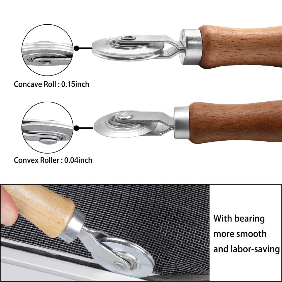 Window Screen Repair Kit Steel Roller Tool Spline Removal Hook 32ft ...