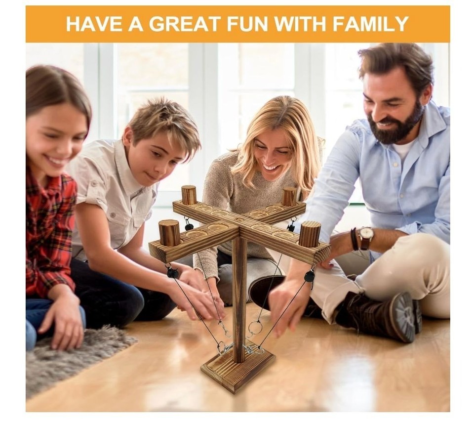 RING TOSS GAMES Large Ring Toss Game for Adults, Ring Game on a String ...