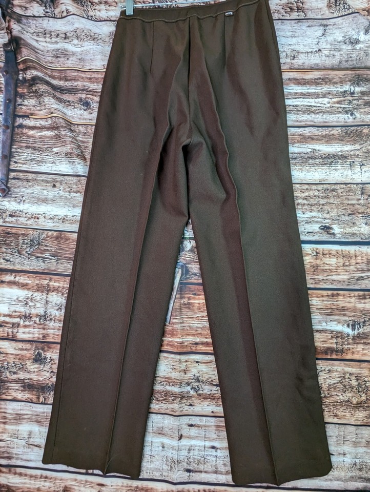 Vtg 70s Levis High Waisted Brown Slacks Pants S Straight Leg Polyester ...