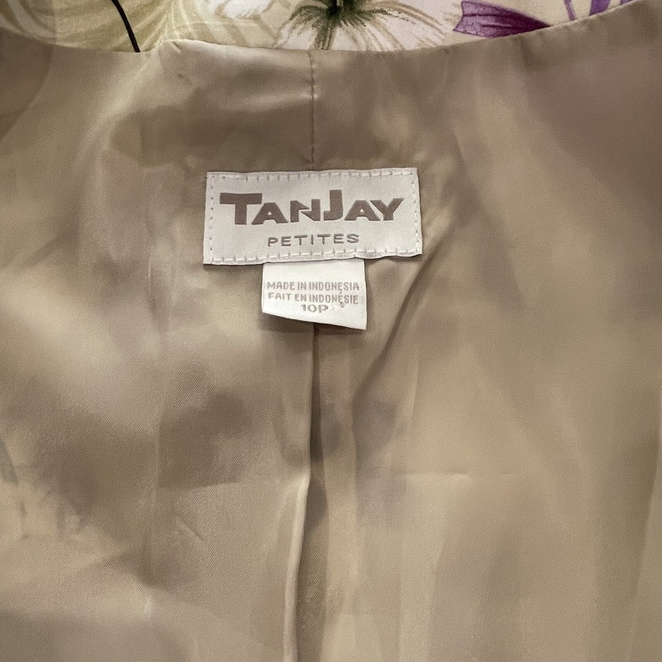 Tan Jay TanJay Petites Jacket Size 10P Beige Purple | eBay Australia