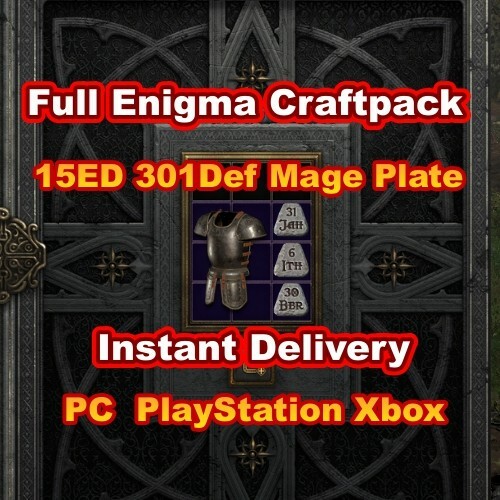 Enigma Craftpack Non Ladder Mage Plate 15ED Diablo 2 Resurrected D2R SC ...