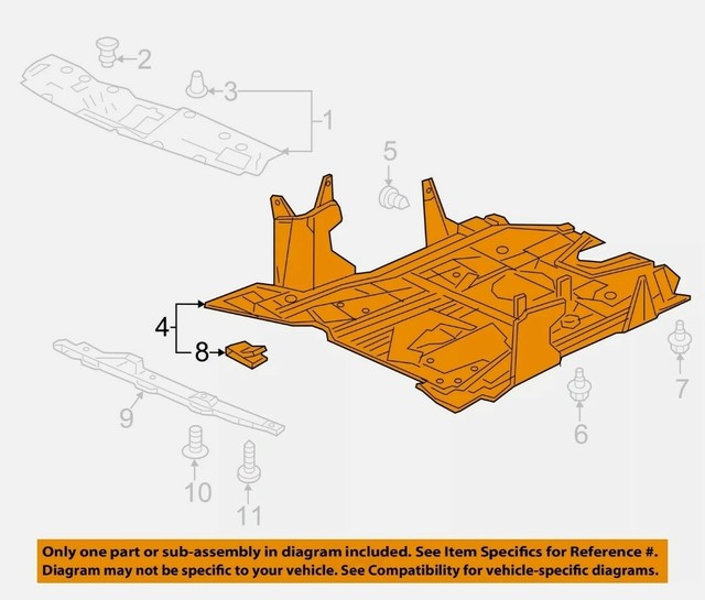 Honda Civic 74114 TBA Engine Splash Shield Lower OE 74110TBAA00 ...