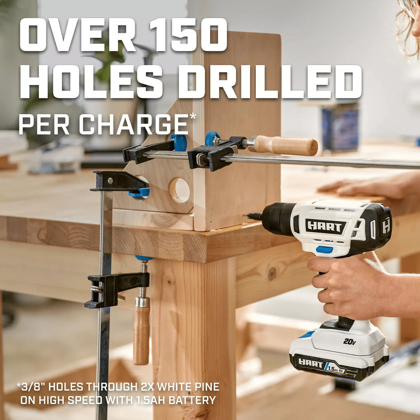 HART HPDD51B 3/8” Drill/Driver Kit, 20V, Lithium-Ion Battery, 250 ft-lb ...