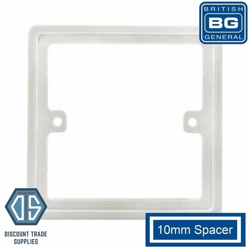 BG SOCKET SPACER FRAME 10MM 1G SINGLE 2G DOUBLE LIGHT SWITCH BACK BOX ...