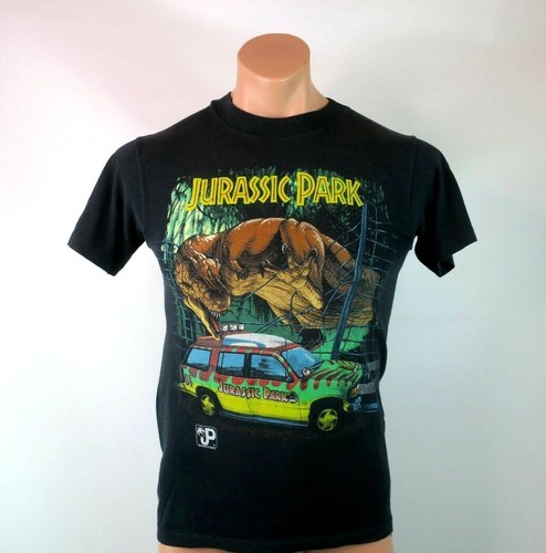 VTG 1992 JURASSIC PARK T-REX Explorer Jeep Scene Single Stitch T-Shirt ...