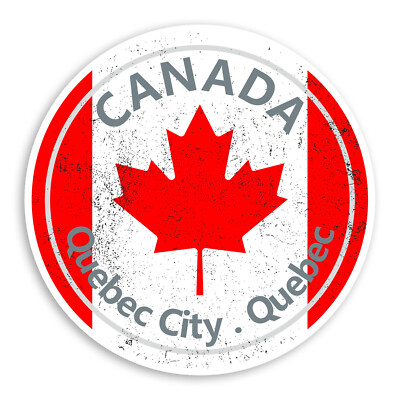 2 x 10cm Quebec City Vinyl Stickers - Canada Flag Sticker Laptop ...