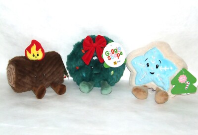 3 Giggle Scape Soft Plush Figures: Sugar Cookie Snowflake, Fire Log ...