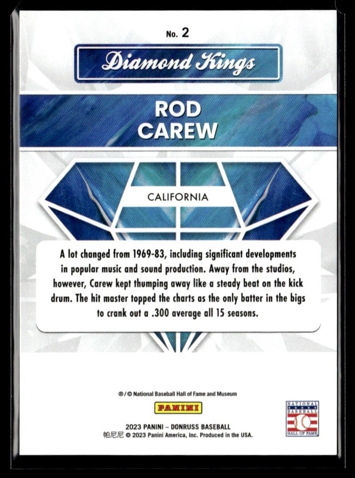 2023 Donruss Baseball Red Foil Rod Carew /2023 California Angels #2 | eBay