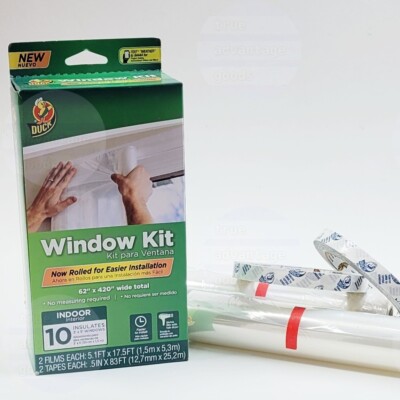 NEW Duck Window Kit, Rolled, 62 in. x 420 in. Insulation Film and 83 ft ...