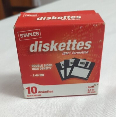 3.5" Floppy Disks Diskettes IBM Formatted DS/HD Staples Brand New ...