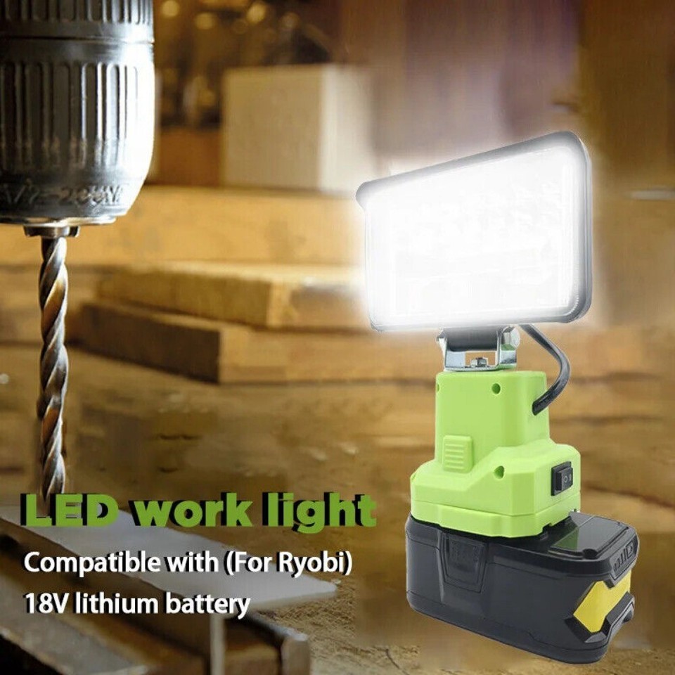 Flashlight Spotlight LED Work Light Torch Car Lamp For RYOBI 14.4V 18V ...