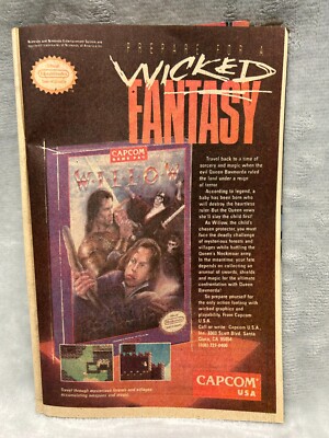 Willow Capcom Nintendo NES Video Game Wicked Fantasy - 1989 Vtg PRINT ...