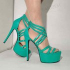 Women Platform Sandals Open Toe Back Zip Up Thin High Heels Pumps ...