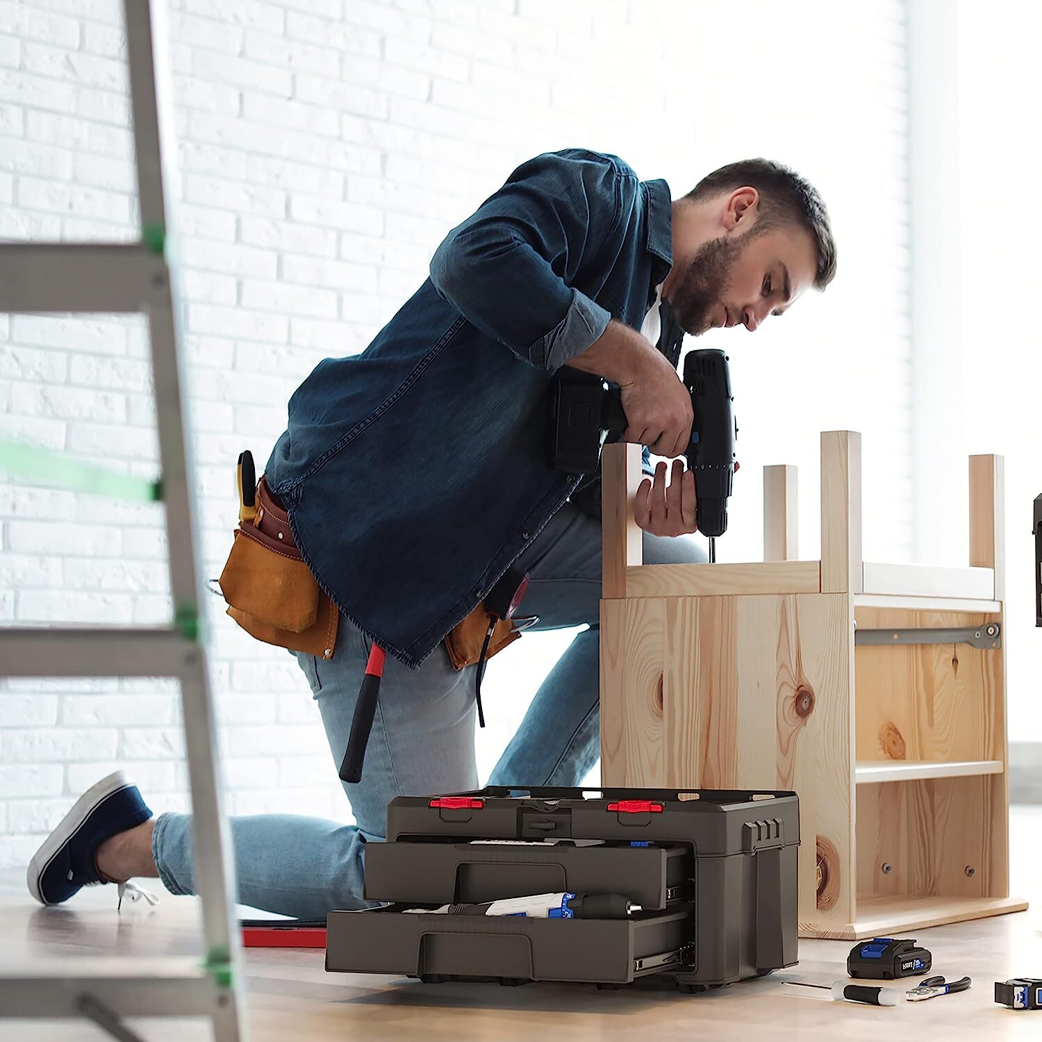 Keter Stack Roll Modular Storage System Organiser Tool Case Toolbox ...