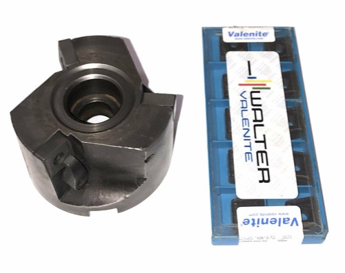 3" VALENITE MCN90-306-5R3-125F INDEXABLE MILLING CUTTER W/ INSERTS ...