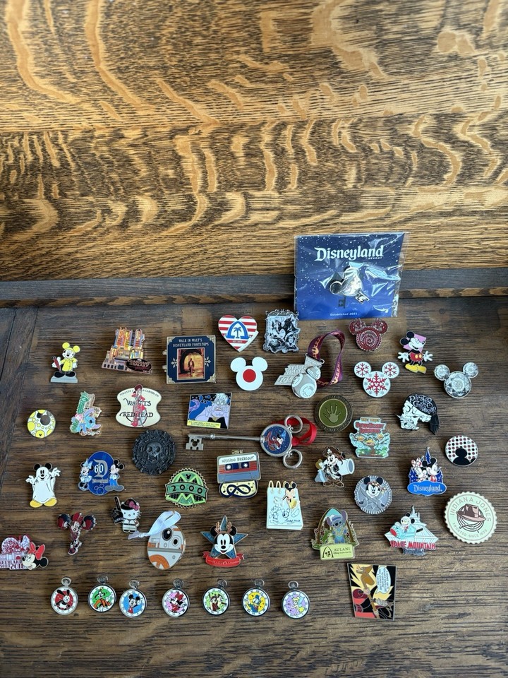Disney Enameled Pin Collection Over 40 Pins No Backs To Pins Vintage ...