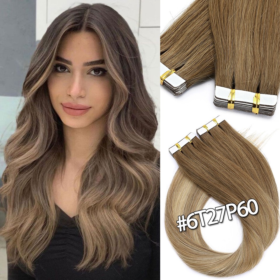 Clearance 40Pcs 100G Thick Tape In Remy Human Hair Extensions Wefts ...
