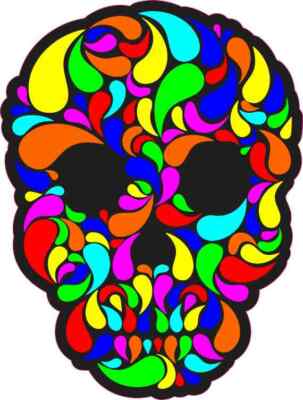 3.5 x 5 Multi-Color Skull Sticker Vinyl Car Window Decal Stickers ...