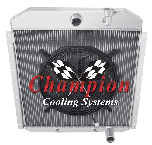 3 Row Ace Champion Radiator W/ 16" Fan for 1955 1956 1957 1958 1959 GMC ...