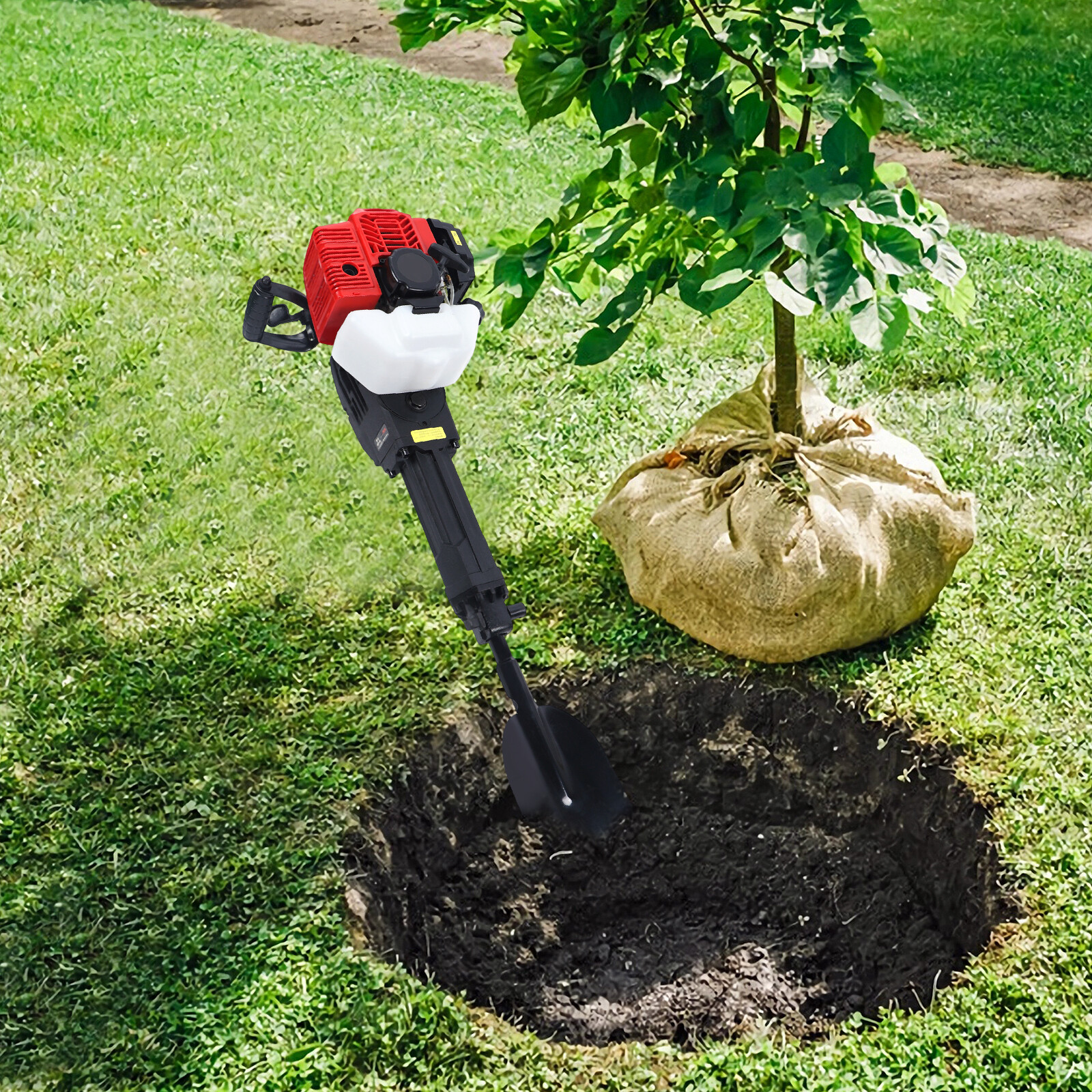 52CC 2 Stroke Handheld Trencher Digger Machine Gasoline Excavator Hole ...
