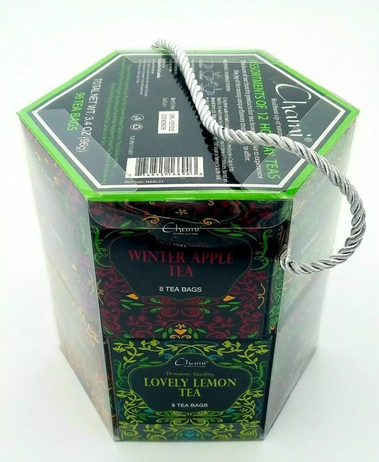 Chami 12 Flavor 96 Tea Bags Sachets Assortment of Winter Holiday Tea ...