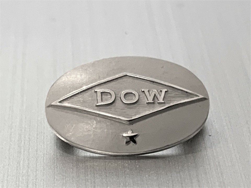 DOW CHEMICAL 14K Solid White Gold; Employee Service Award Pin Badge | eBay