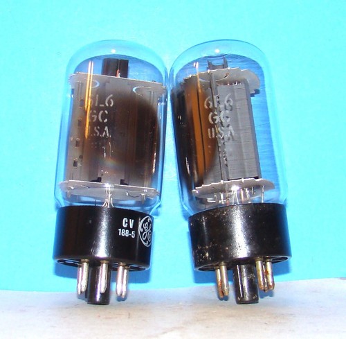 6L6GC GE 2 radio audio vintage electron amplifier vacuum tubes valve ...