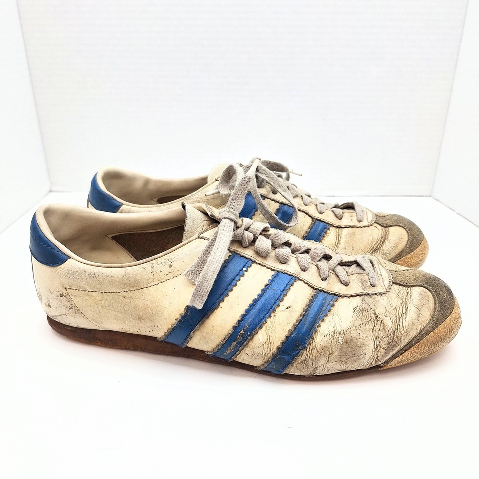 Vintage 1970s Adidas ROM Leather Sneakers Shoes Made In Yugoslavia Size ...
