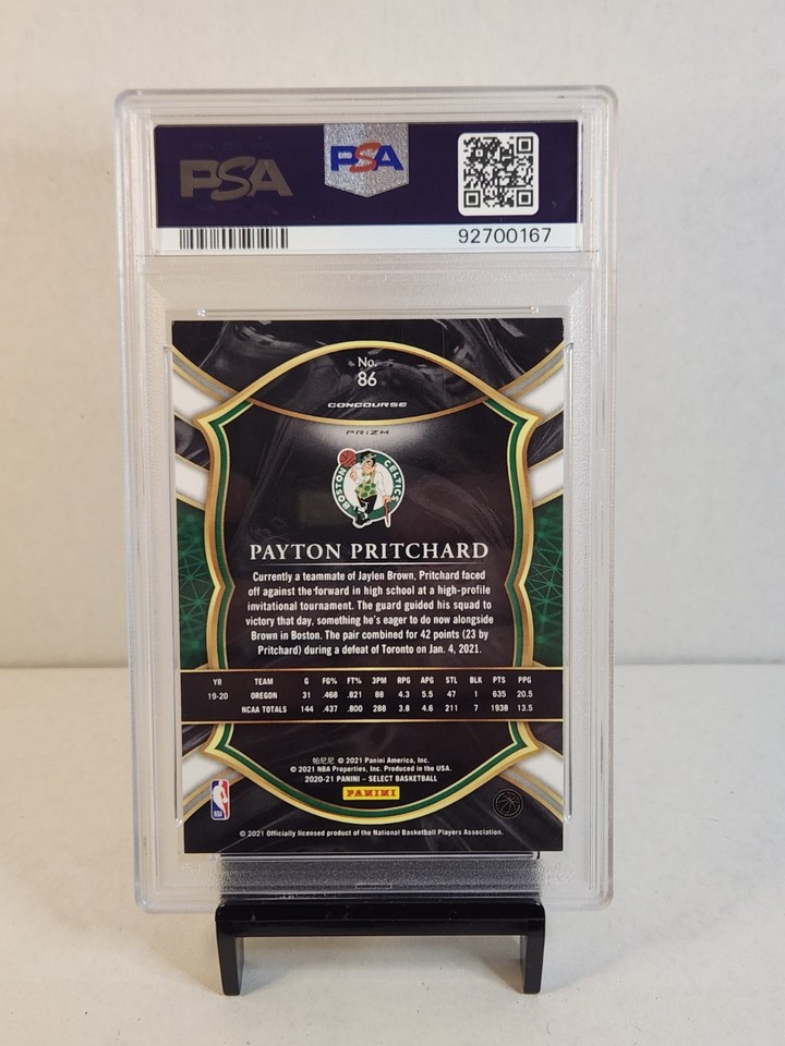 2020 Panini Select 86 Payton Pritchard Red/White/Green Cracked Ice RC ...