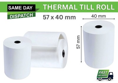 57x40 Thermal Paper Credit Card Machine Receipt Till Rolls 20 Rolls ...