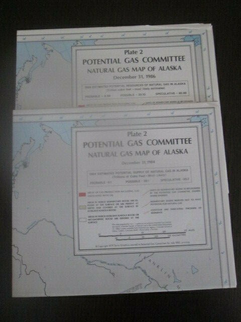 Lot 2 Natural Gas Wall Map Maps Alaska AK Terra Graphics School Mines ...